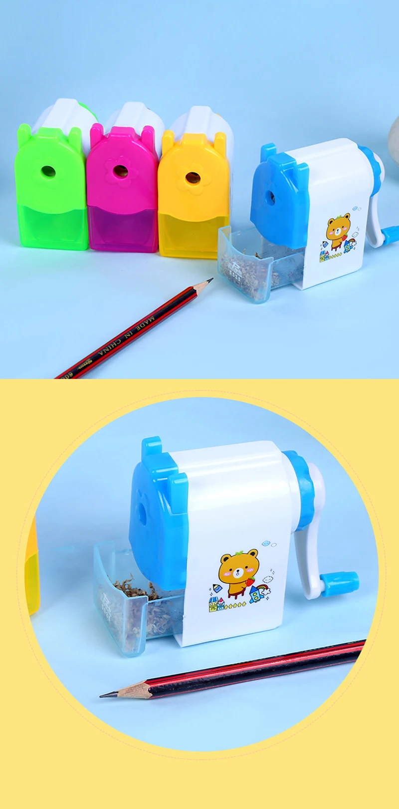 Custom Abs Kids Cute Pencil Sharpening Machine Heavy Duty Hand ...