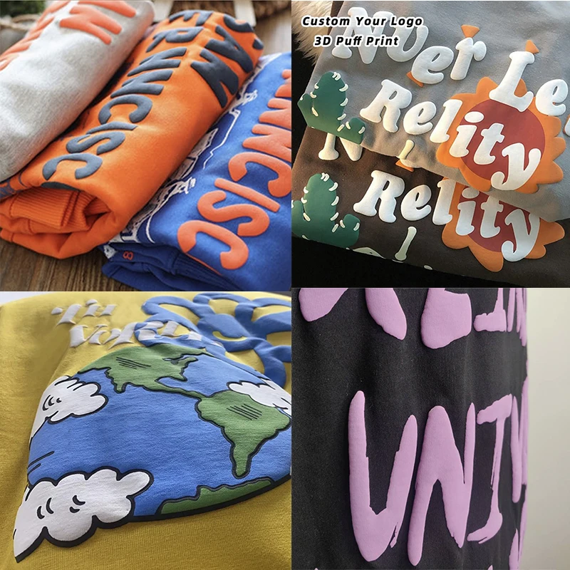 Wholesale Oversized Puff Printing Hoodies for Men