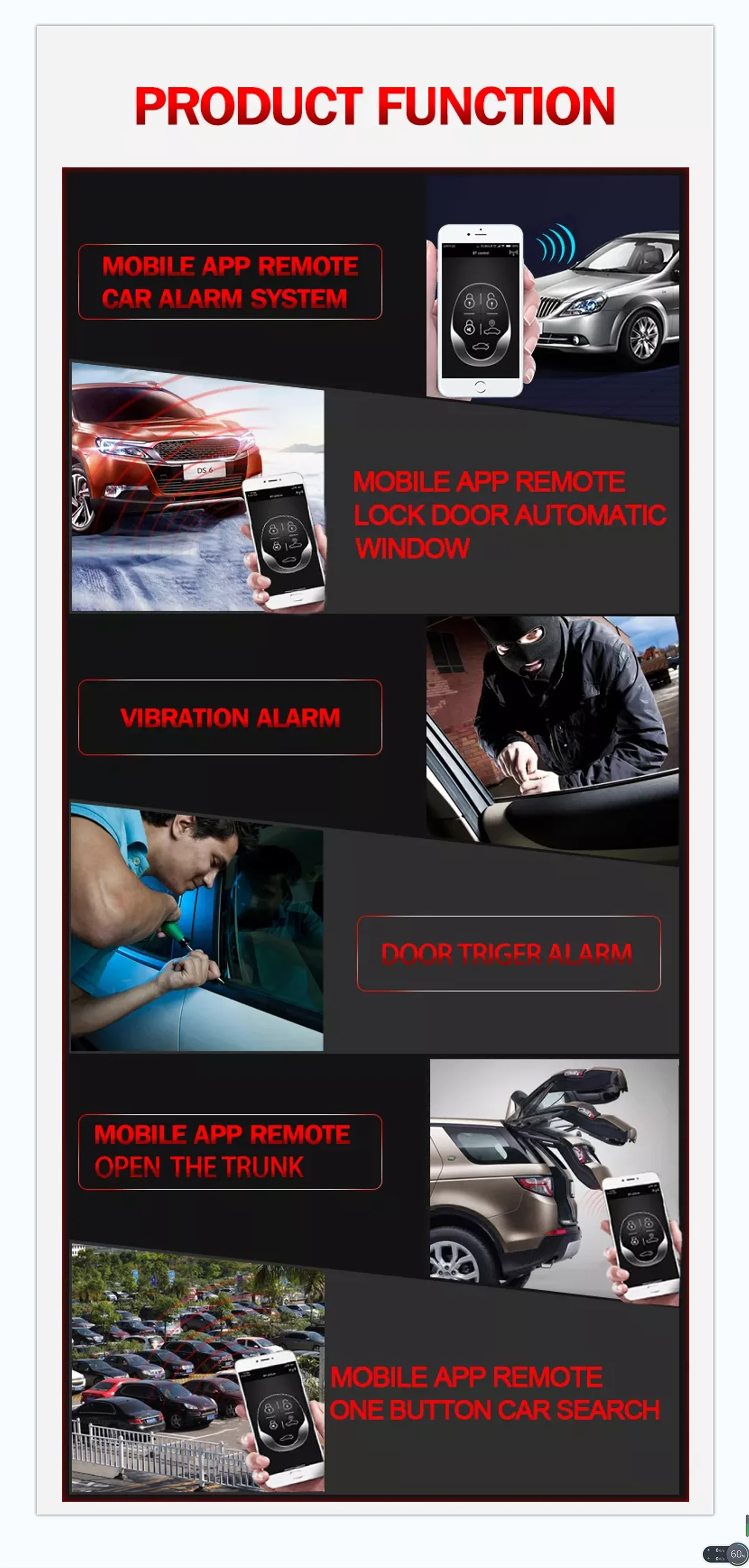 Universal 12V Car Remote Central Lock Security System