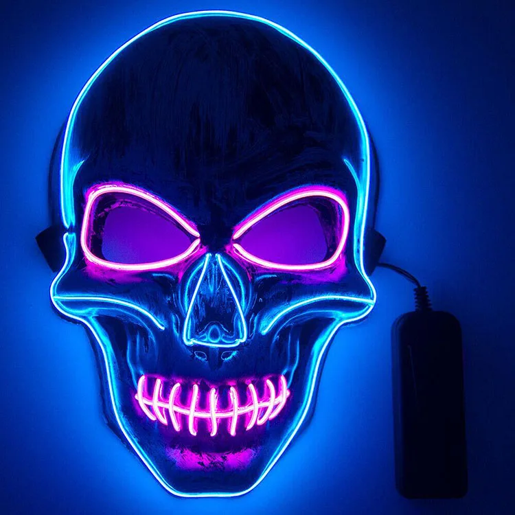 Wholesale Halloween Led El Masks Pvc Neon 1 Color Punk Fashion Dj Party ...