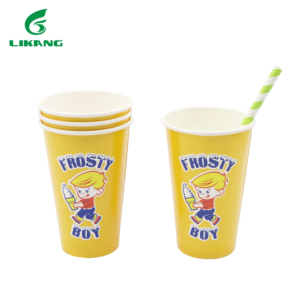 Single-use Disposable Eco-friendly Paper Cups With Drinking Straws Eco ...