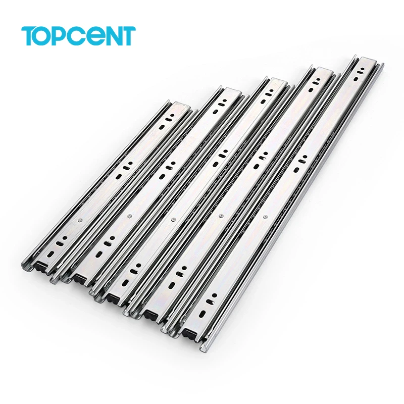 Topcent 450mm full telescopic rail slide cabinet drawer guide 45cm ball ...