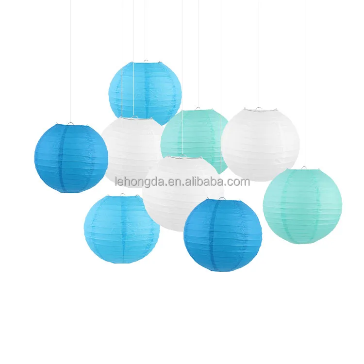 Lhd Paper Lanterns Round Color White Big Plain Color Pendant Paper ...