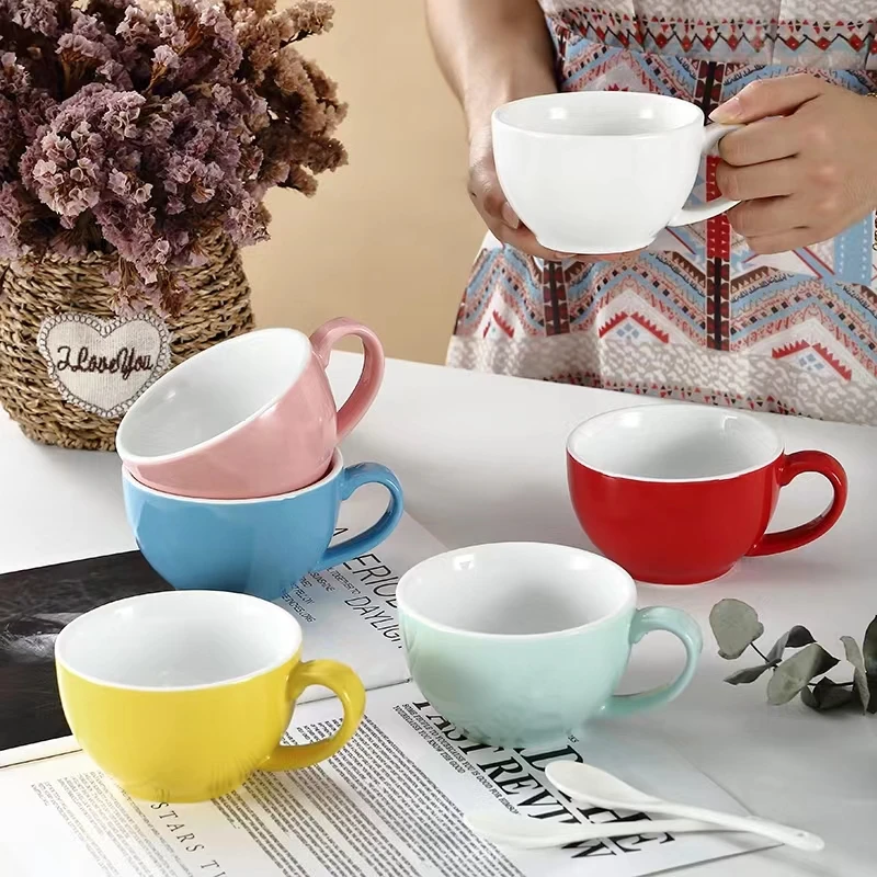 300ml Ceramic Coffee Cup Latte Cappuccino Mocha Coffee Cup European ...