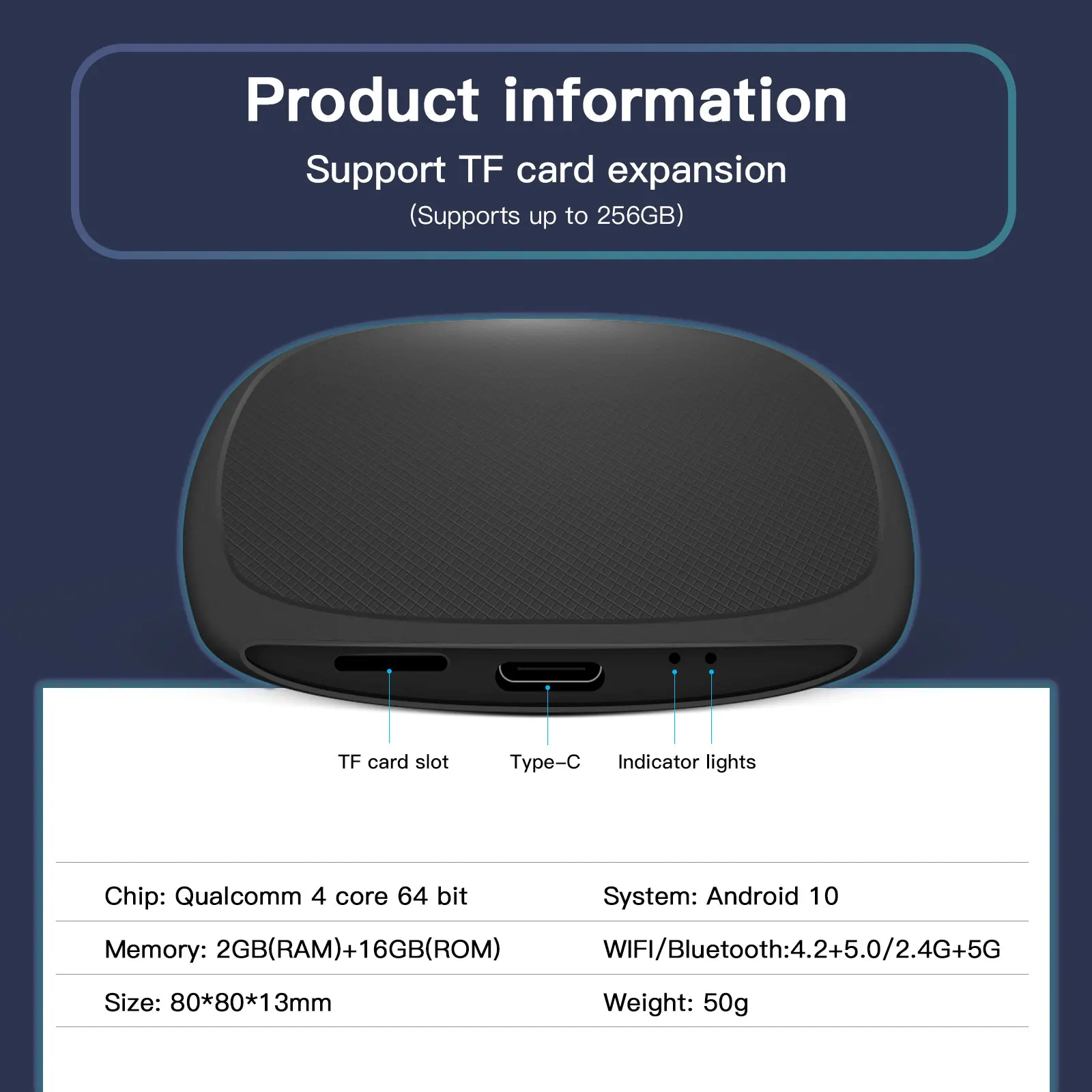 Autoabc AI BOX 2in1 - Carplay Mini Ai TV Box Android 11