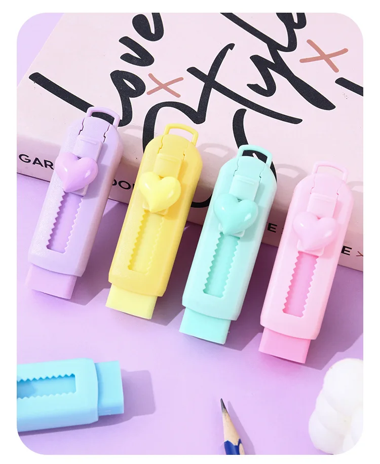 Cute Candy Macaron Love Heart Eraser - Creative & Durable