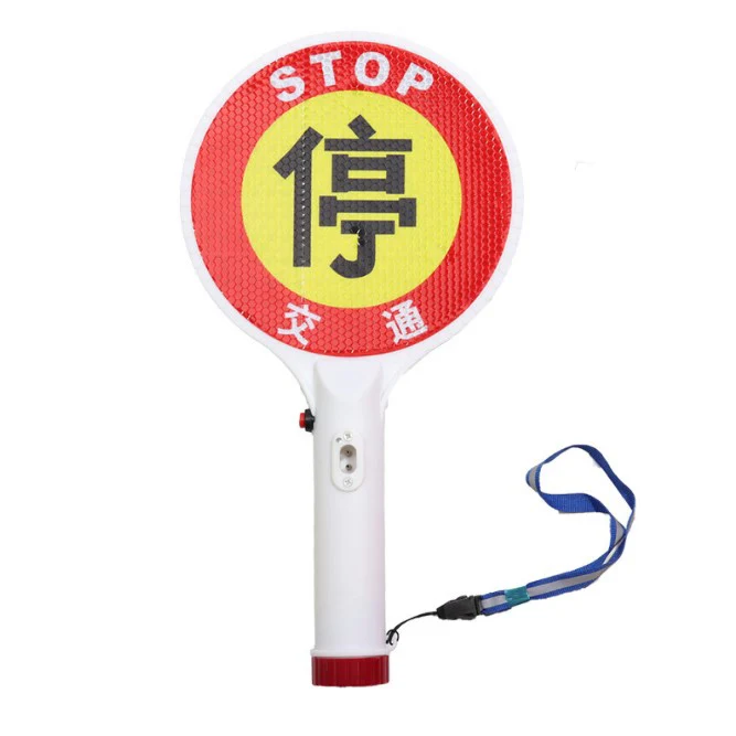 Rechargeable Stop Sign Board Hand Held Stop Sign Led Red Plastic ...