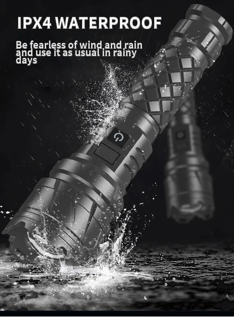 5000 Lumen LED Flashlight - Zoomable, Rechargeable, Versatile