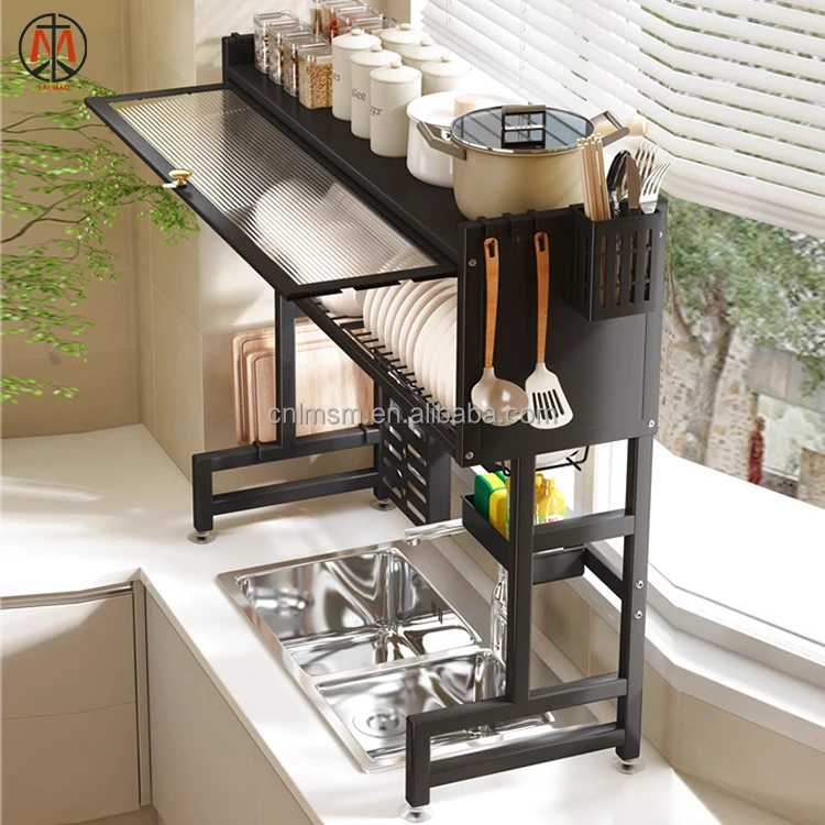 Wholesale Dish Rack Kitchen Customized Metal Dish Rack With Cover ...