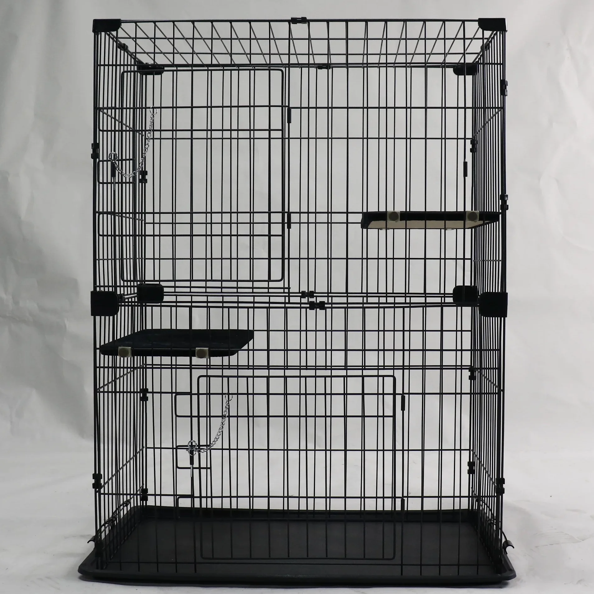 Simple Black Cat Cage Villa Luxury Cat Cage Indoor Large Size Multi ...
