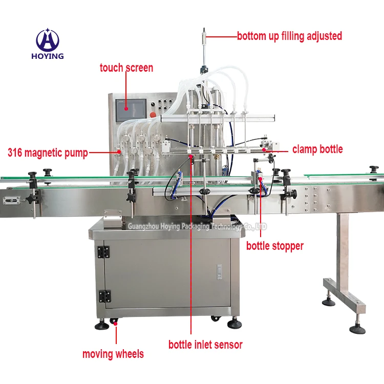 6 Heads Linear Plastic Glass Bottle Liquid Water Oil Beverage Coffee ...