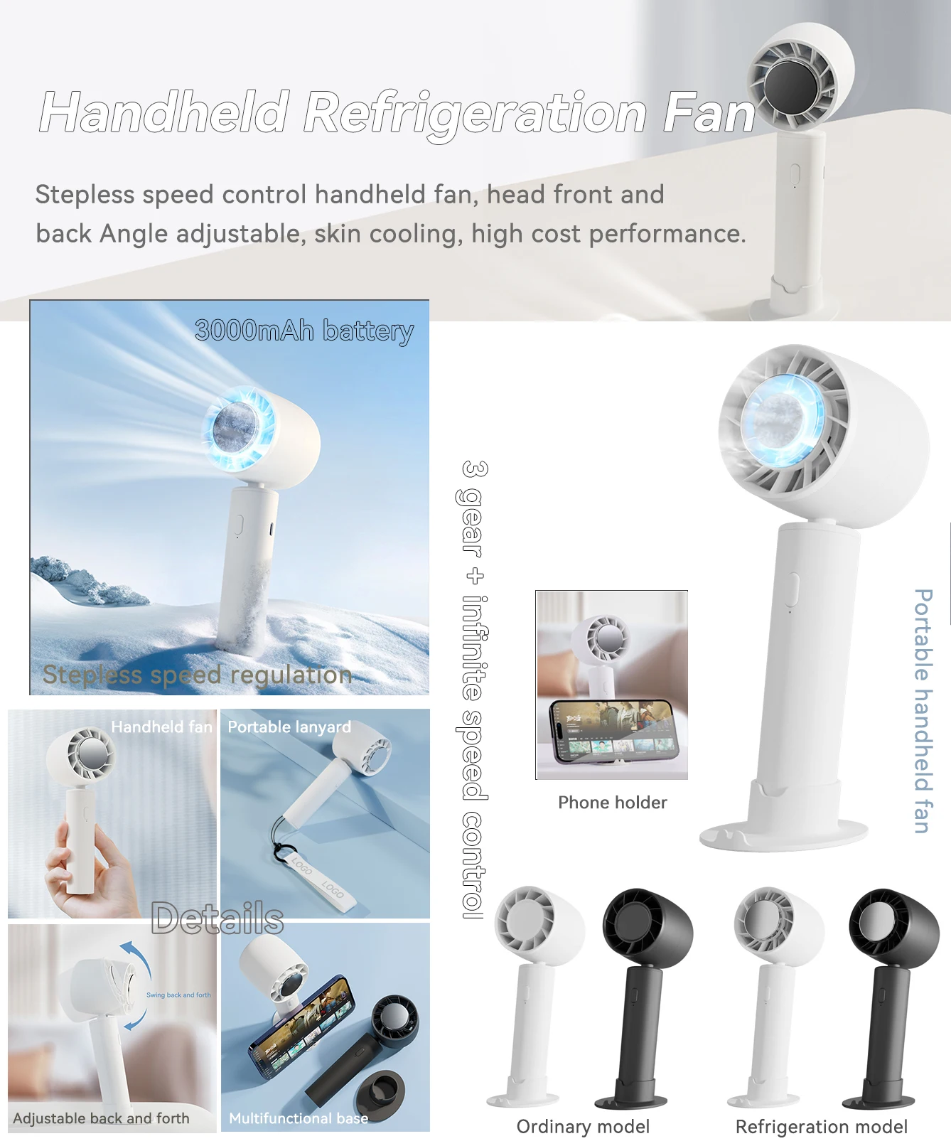 Ice Cooling Mini Portable Fan - High Speed Handheld Fan