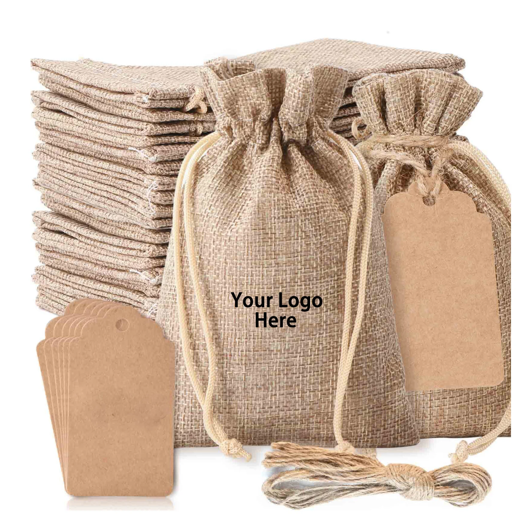 Wholesale Nature Color Jute Pouch Gift Jewelry Packing Bag Eco Friendly Hessian Hemp Storage ...