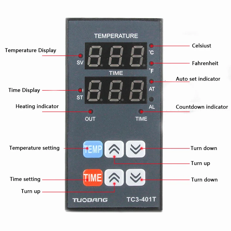 Thermostat TC3-401T 220V Cabinet Type Temperature Control