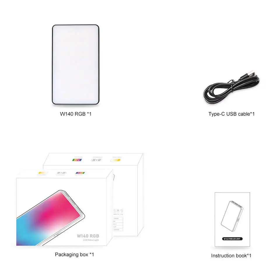 Mini RGB Camera Video Light 8W 3100mAh Rechargeable Battery LED Camera ...