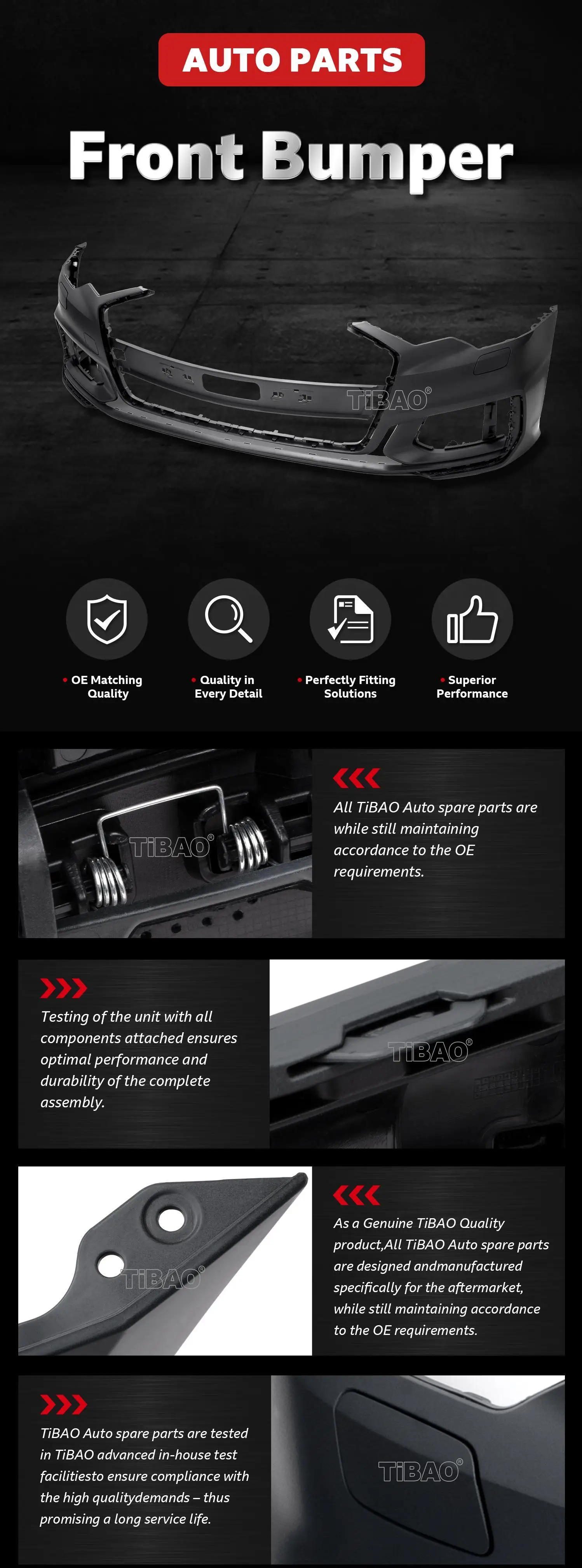 Tibao Auto Front Bumper For Audi A6 C6 Avant 2004- 2008 4f0807105ab ...