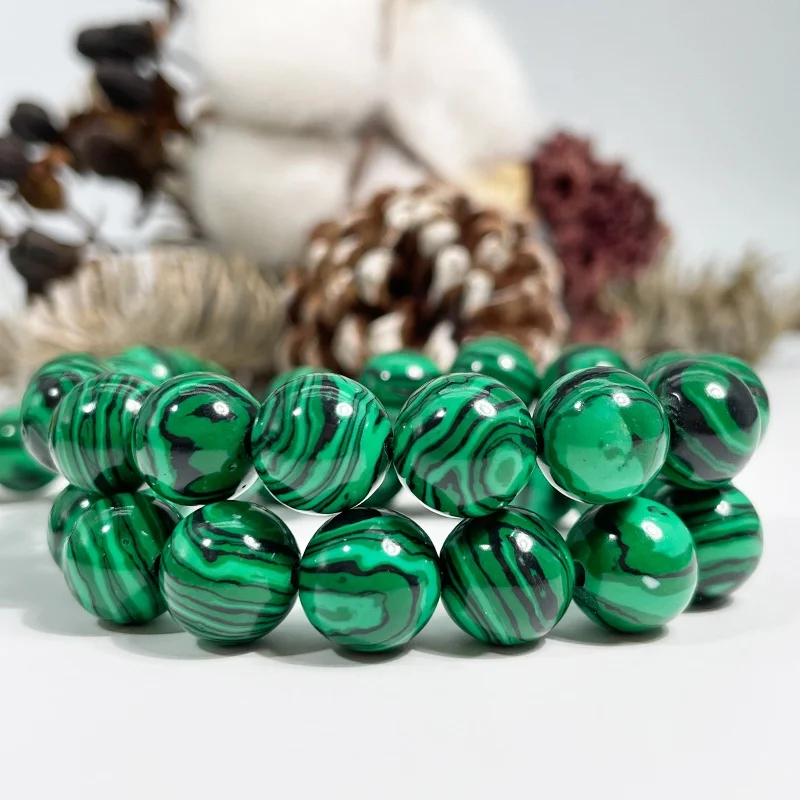 Natural malachite beads store