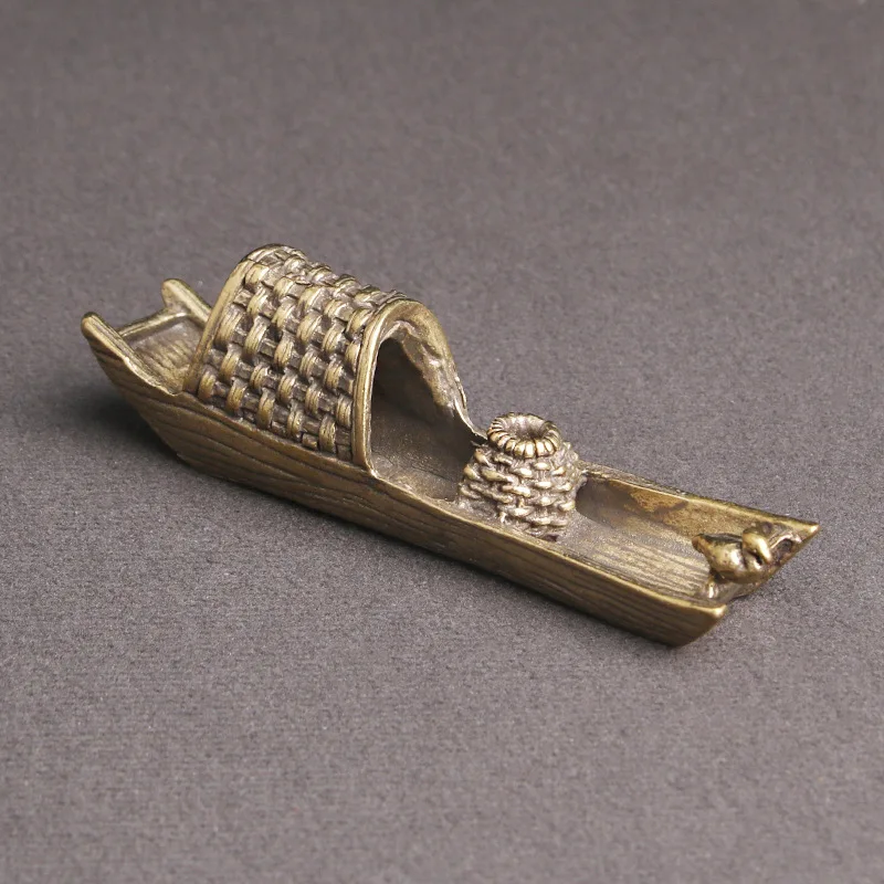 Do Old Brass Old Fishing Boat Tabletop Decoration Black Awning Boat ...