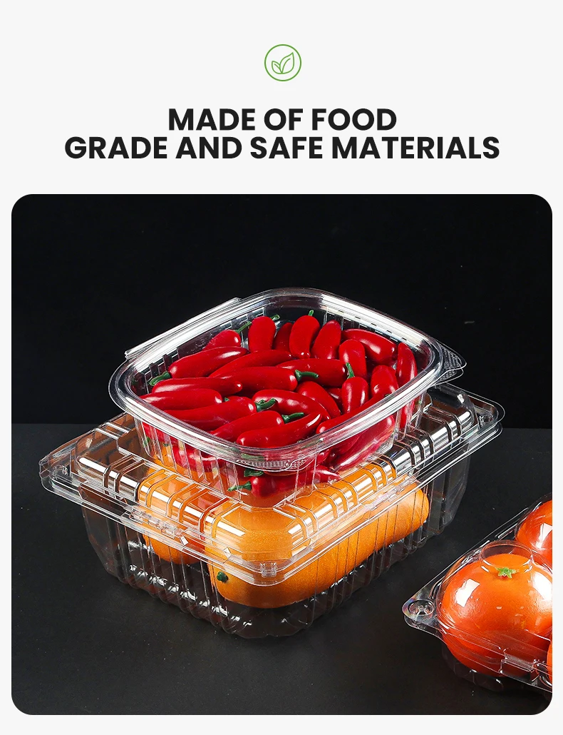 Packaging Box with Lid Water Fruit Cutting Box Fresh Plastic Box ...