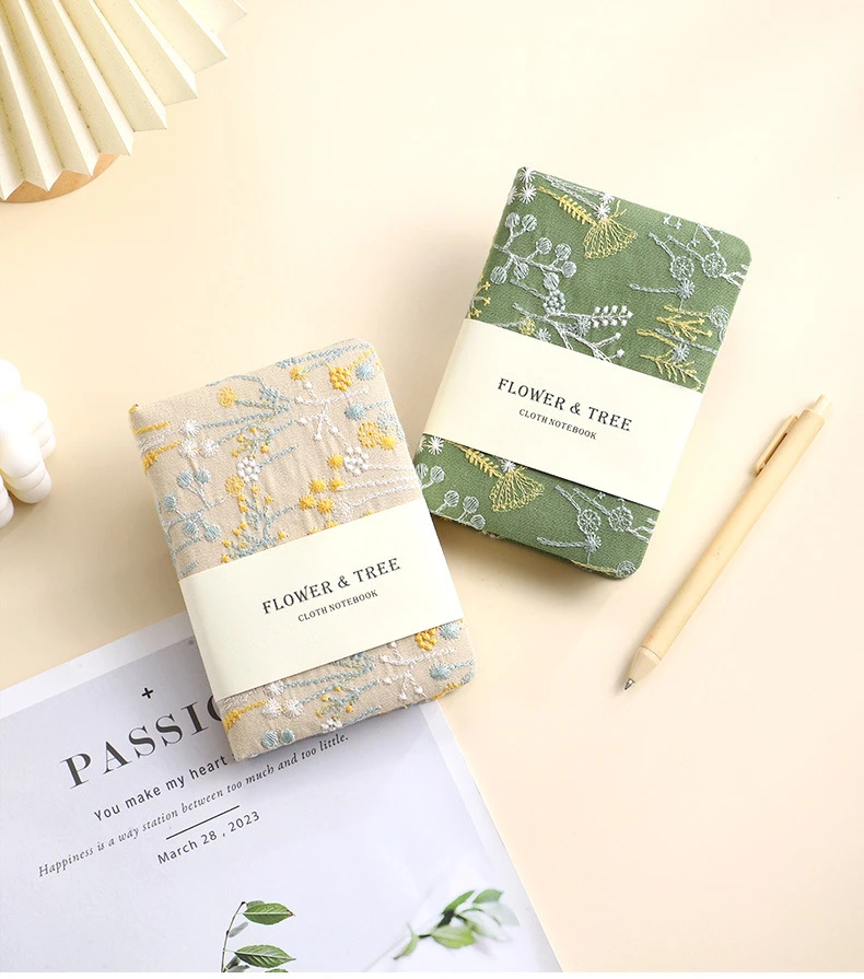 Vintage Retro Linen Notebook - Customize Your Stationery