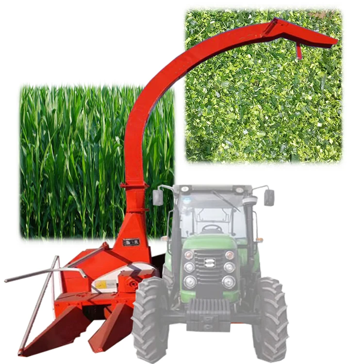 Tractor mounted napier grass cutter corn silage forage harvester with ...