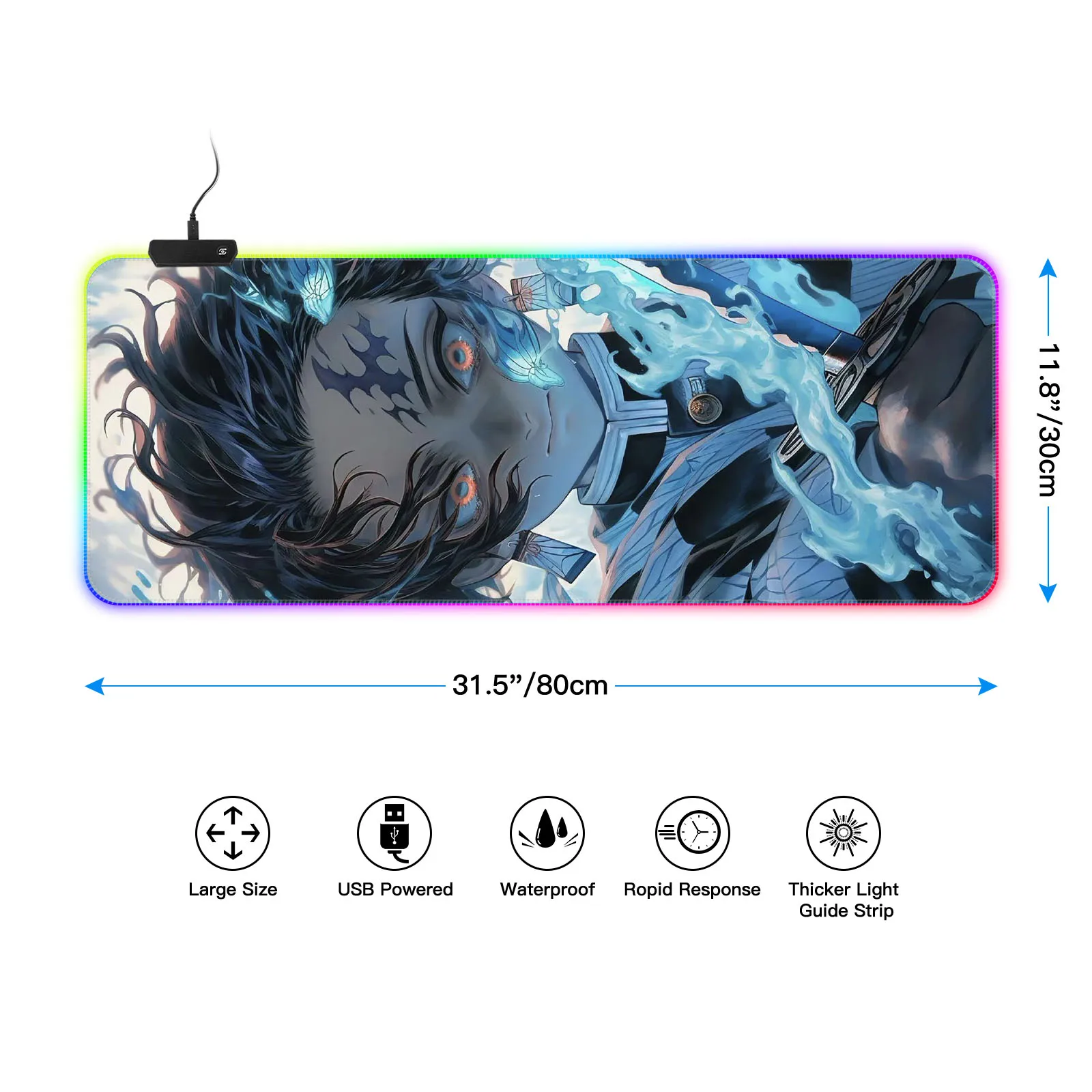 Cartoon Series Anime Printed Japanese Style Custom Gaming RGB Mouse Pad ...