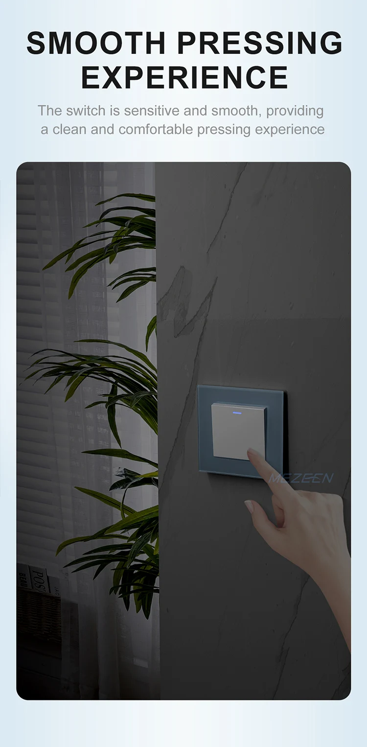 European Standard 1 Gang Light Switch With Led Indicator 250v~ /10a 1 ...