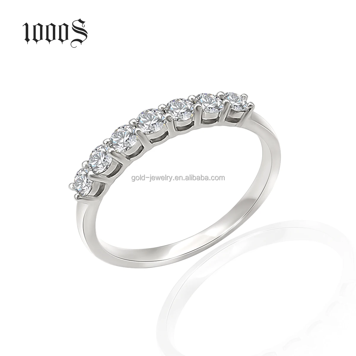 14K Gold Jewelry Round Half Lab Grown Diamond Eternity Band Rings for ...