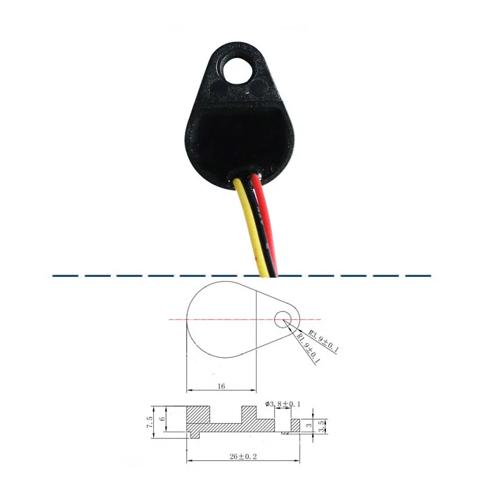 Surface Mount Plastic Hall Sensor NPN Proximity Sensor With 3 Wires FHS ...