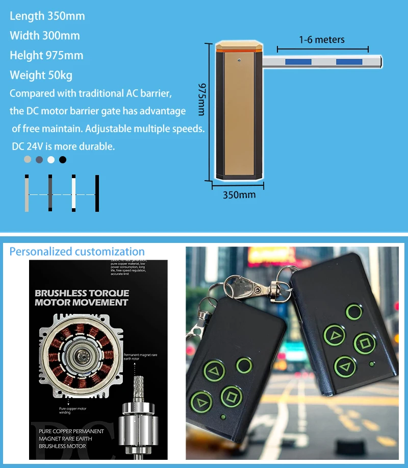 Automatic RFID System Car Parking License Plate Boom Barrier Gate ...