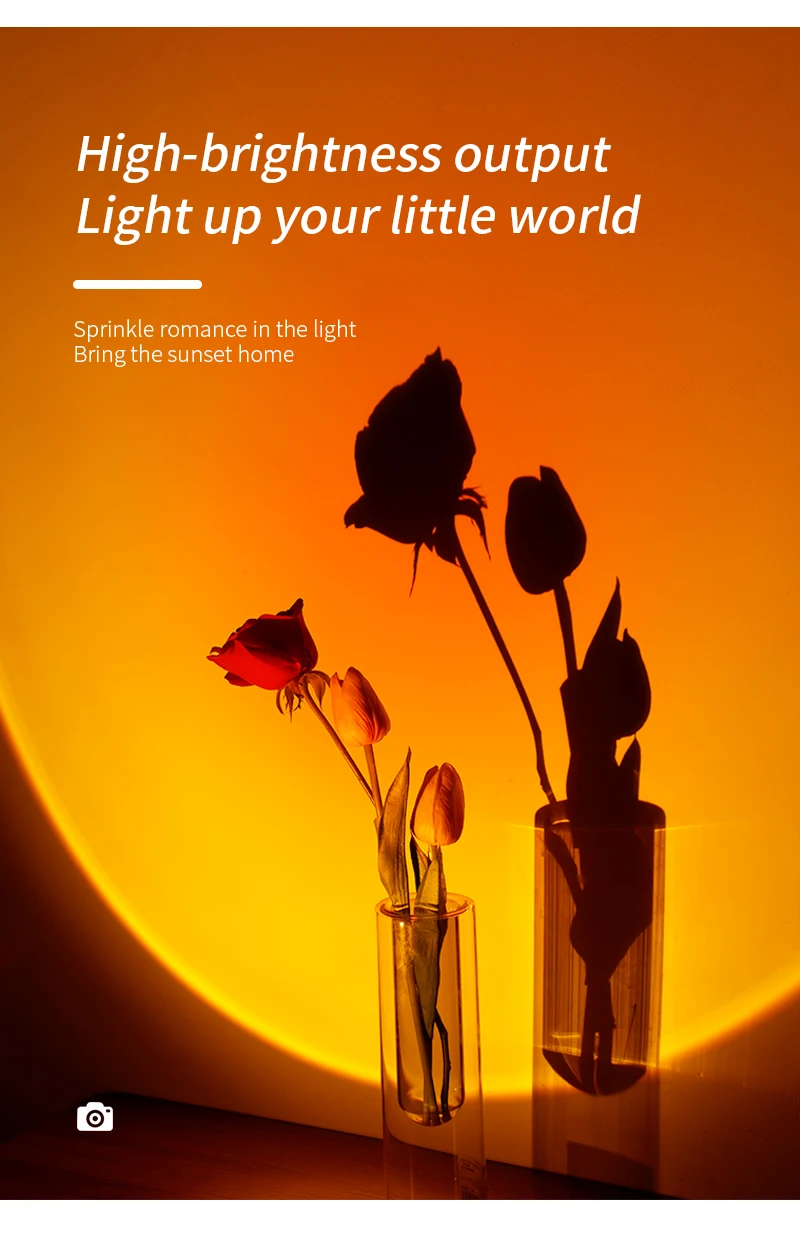 Sunset Light Humidifier 300ml Sunset Projection Air Humidifier Portable ...