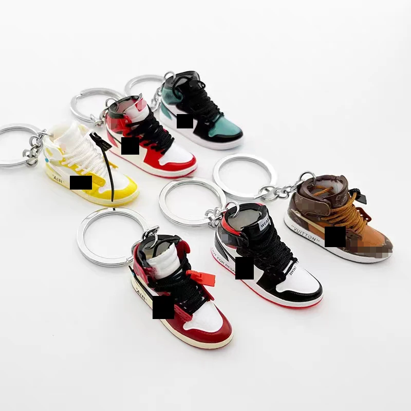 Rubber Pvc Plastic Basketball 3d Mini Shoe Keychain Ow Aj1 Jor Dan Shoe ...