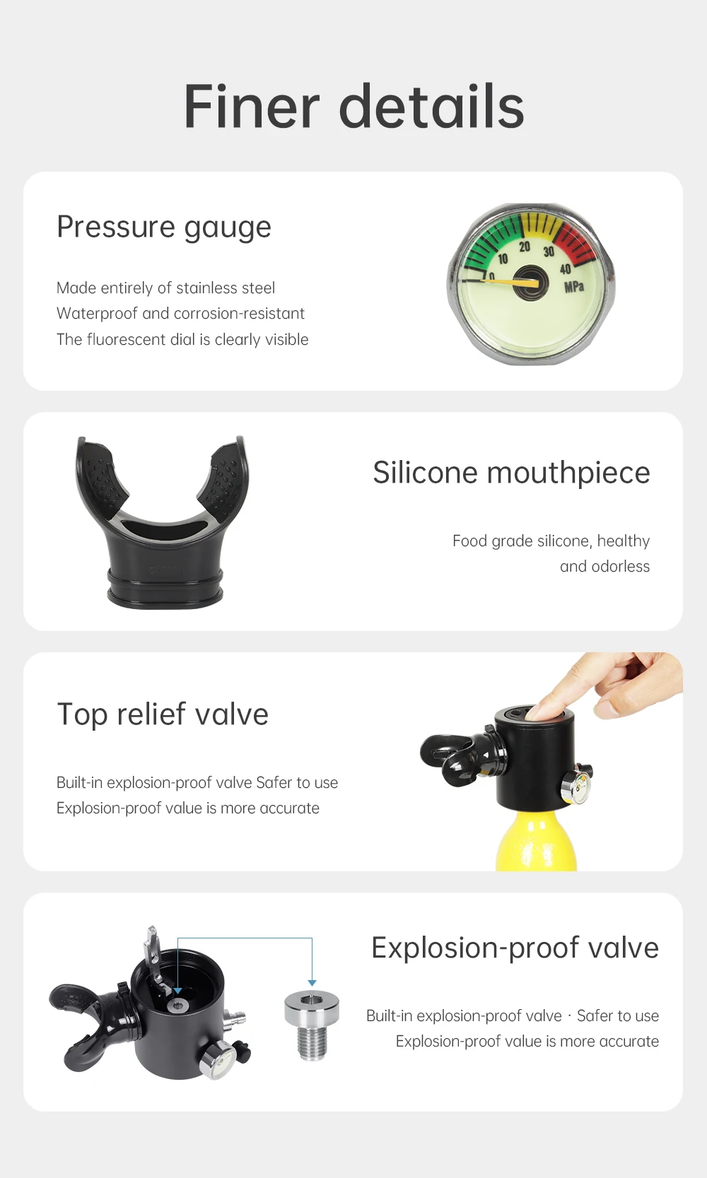 Dideep Refillable Mini Hand Air Lung Diving Tank 5-10mins Underwater ...