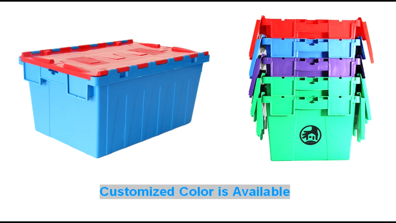 Nestable And Stackable Plastic Turnover Container Attached Lid Pp ...