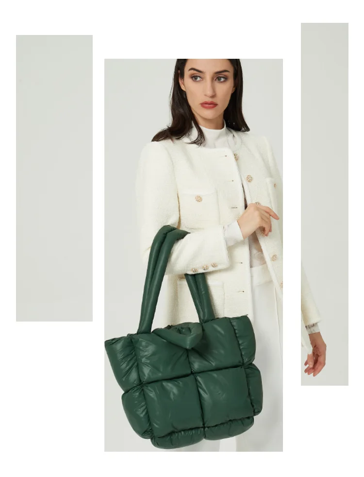 New Puff Cotton Winter Puffer Bags Shoulder Women Handbags Puffer ...