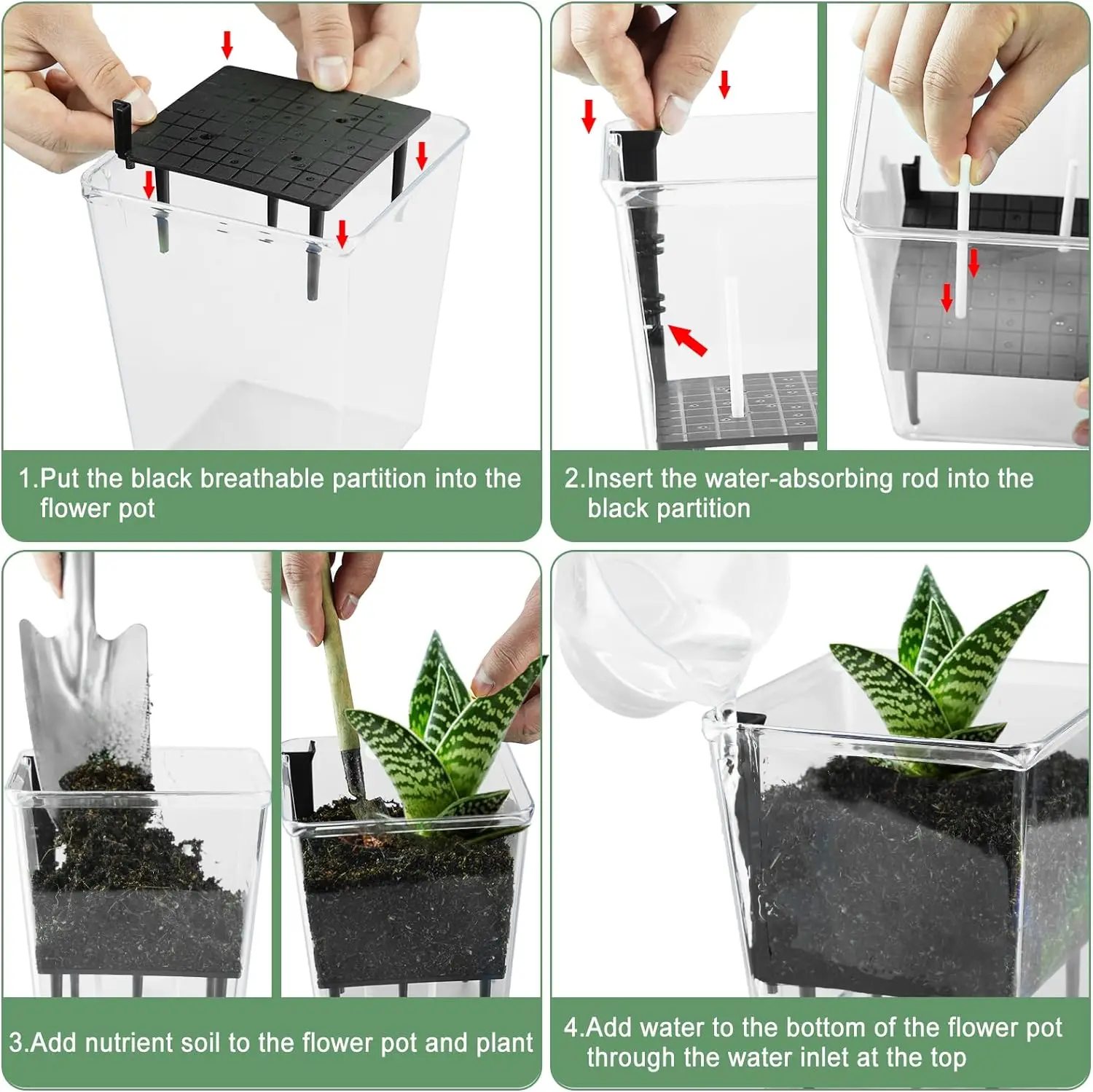 Eco-friendly Transparent Flower Planter - Self Watering