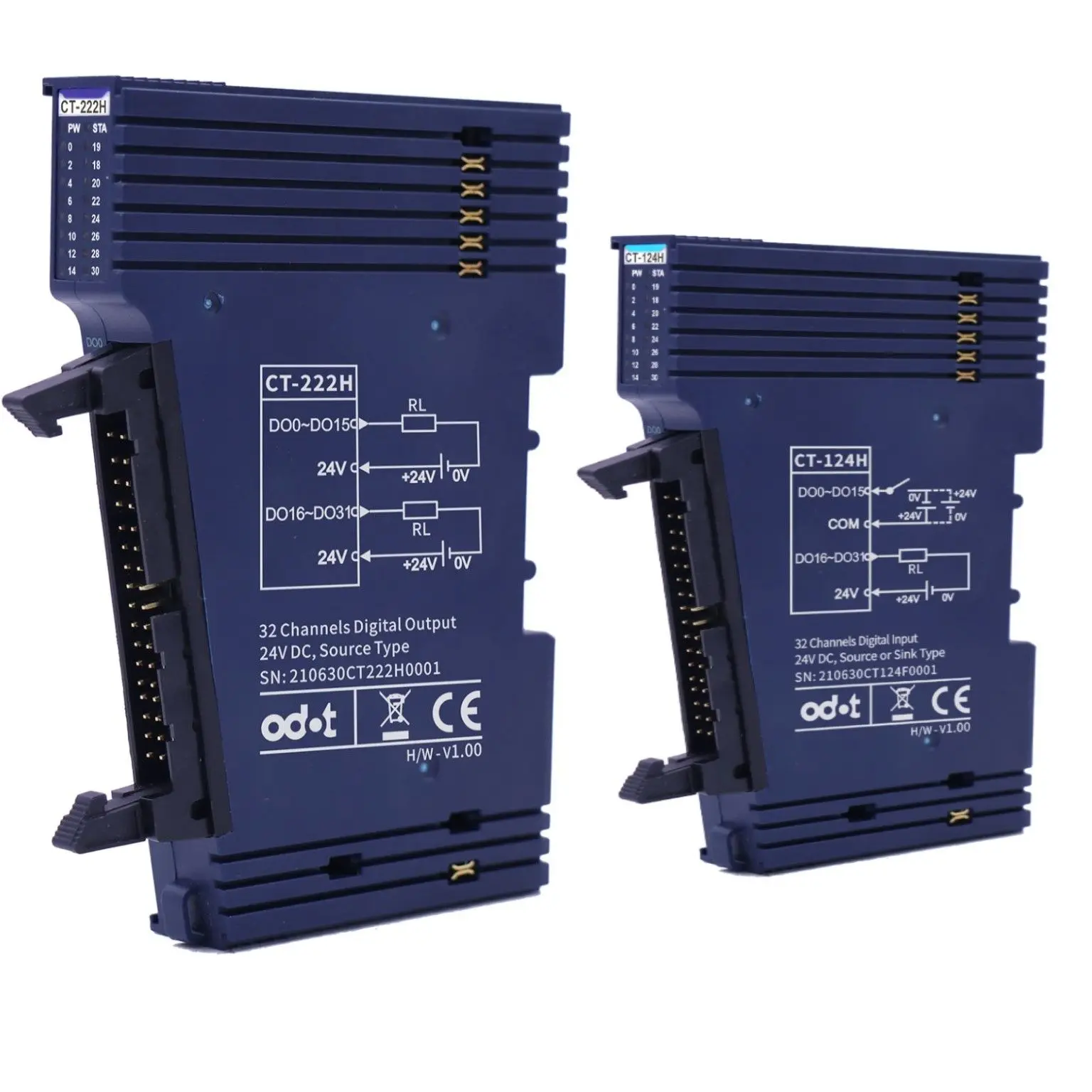 Odot Digital Output IO Module CT-222H: 32 CH DO, Source, 24Vdc/ 0.5A, up to 200Hz, 34 Pin Male ...