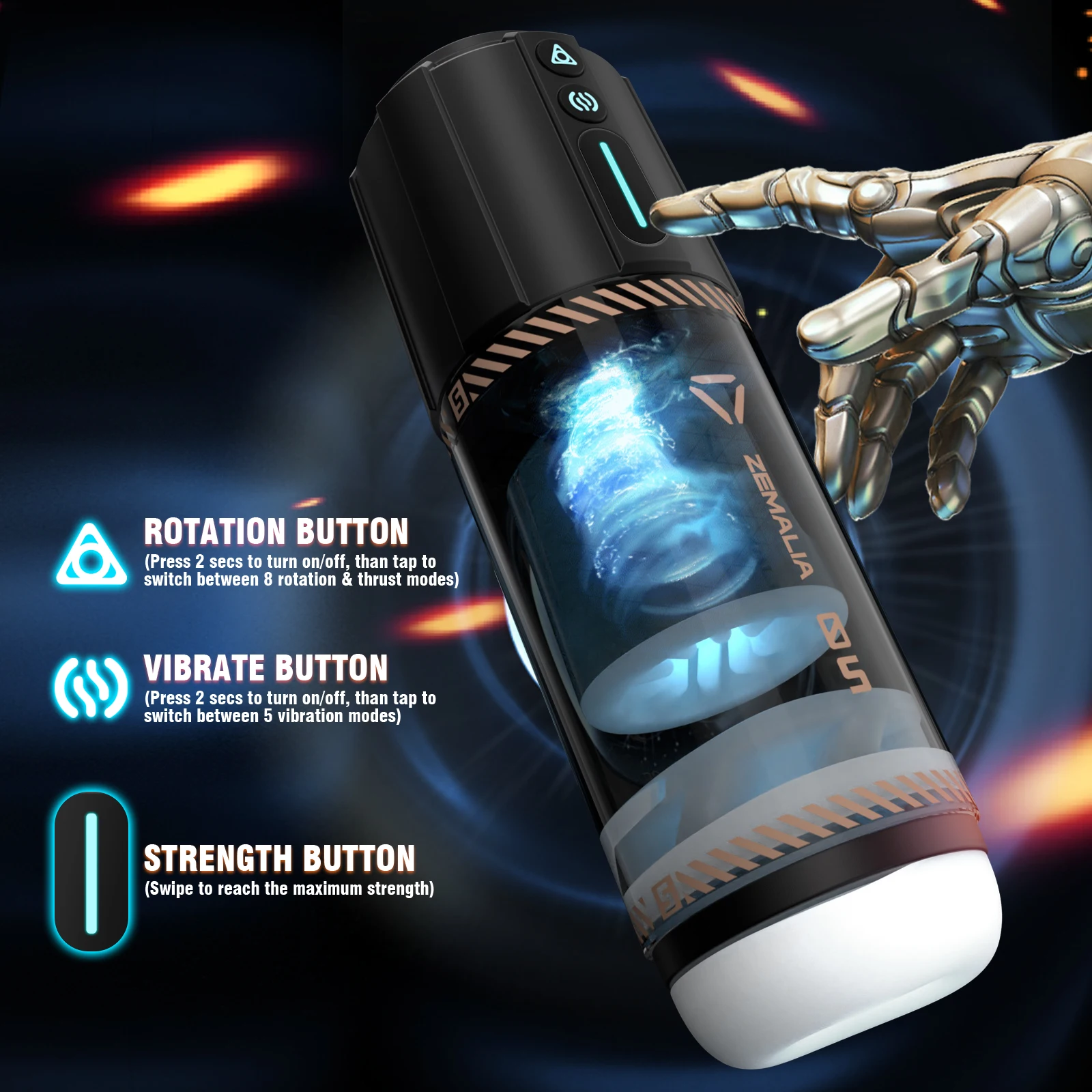 Automatic Powerful Warp Suction Vibrator Masturbation Cup Adult Product ...