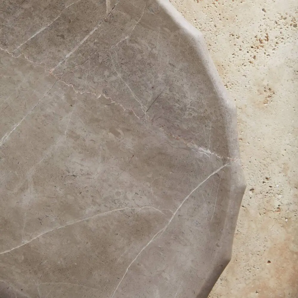 Luxury Natural Stone New Design Marble Tray Large Fluted Round Platter ...
