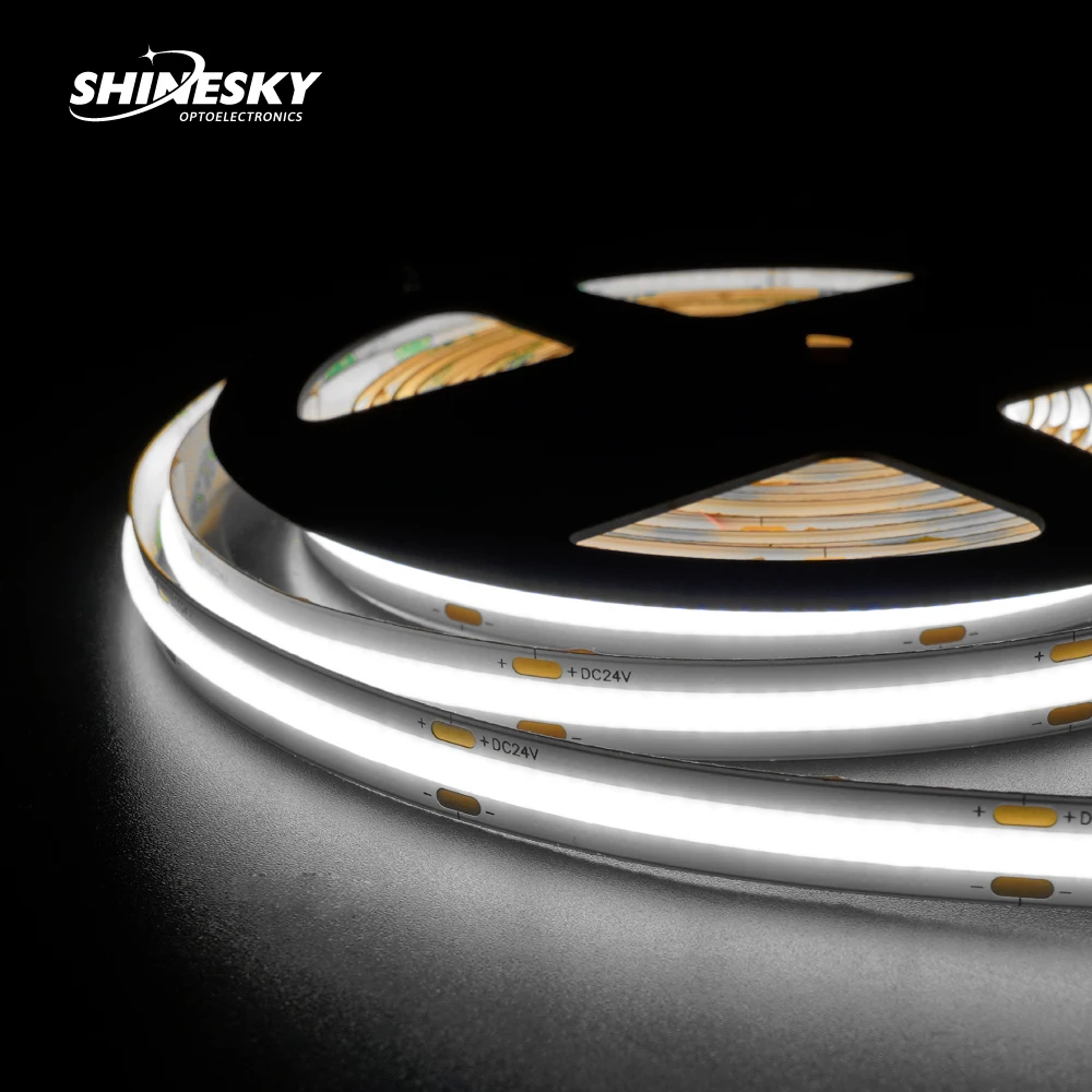 Constant Current Uniform Illumination 2700K-6500K Cob Tape Light DC24V Dual White/CCT Adjustable ...