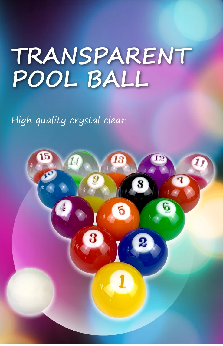 Transparent Crystal Pool Ball Set by Benxiao - 57.2mm