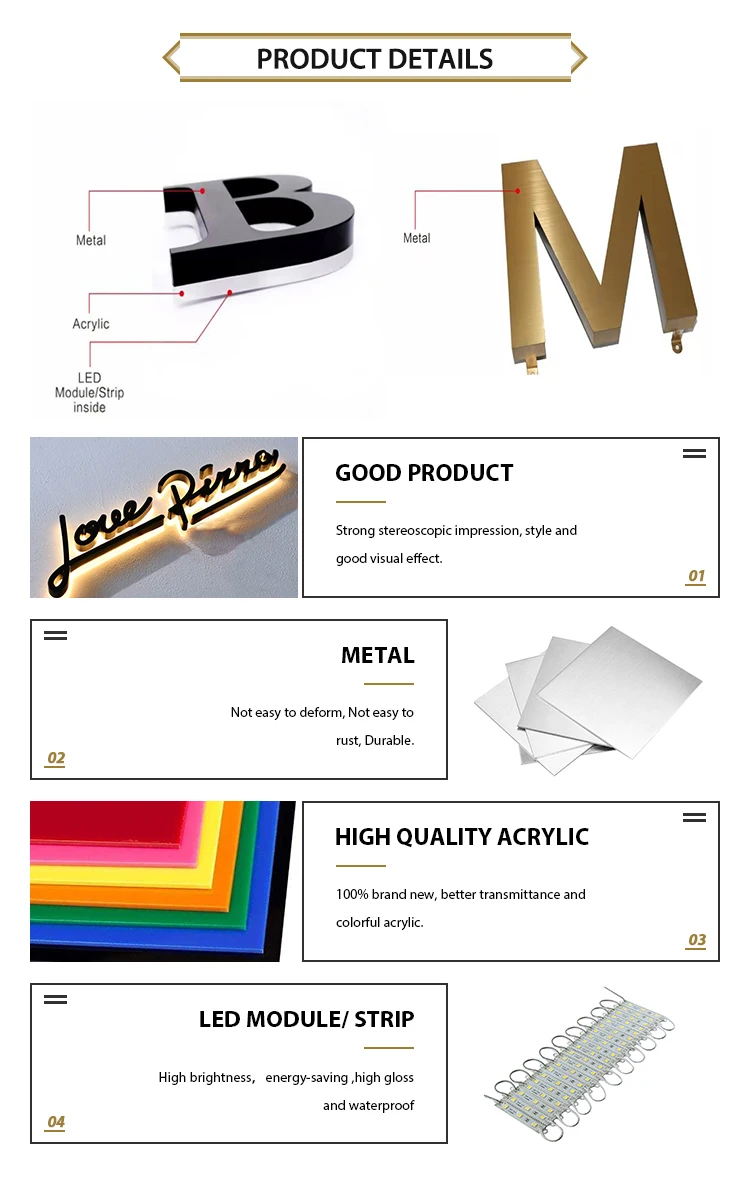 Custom Advertising 3d Letters Shop Logo Signage Light Board Acrylic ...