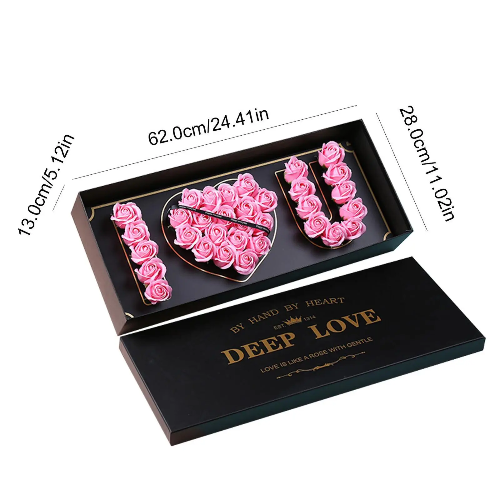 Wholesale Rose Rectangle Box Flower Gift Box Arrangements I Love You ...