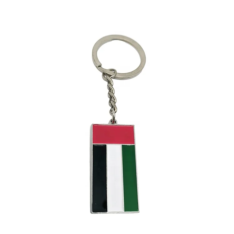 Custom Metal Rectangle Shape Enamel Arabic Uae Keychain - Buy Keychain ...