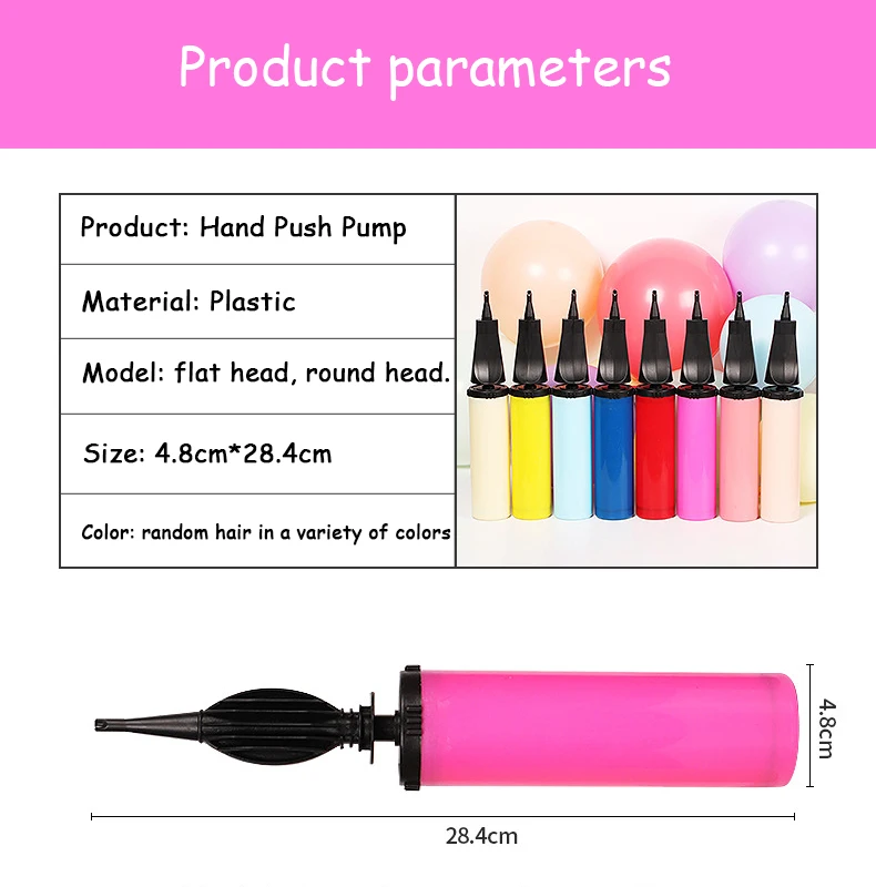 Balloon Pump Hand Held Air Inflator Dual Action Inflator Ballons Glue ...