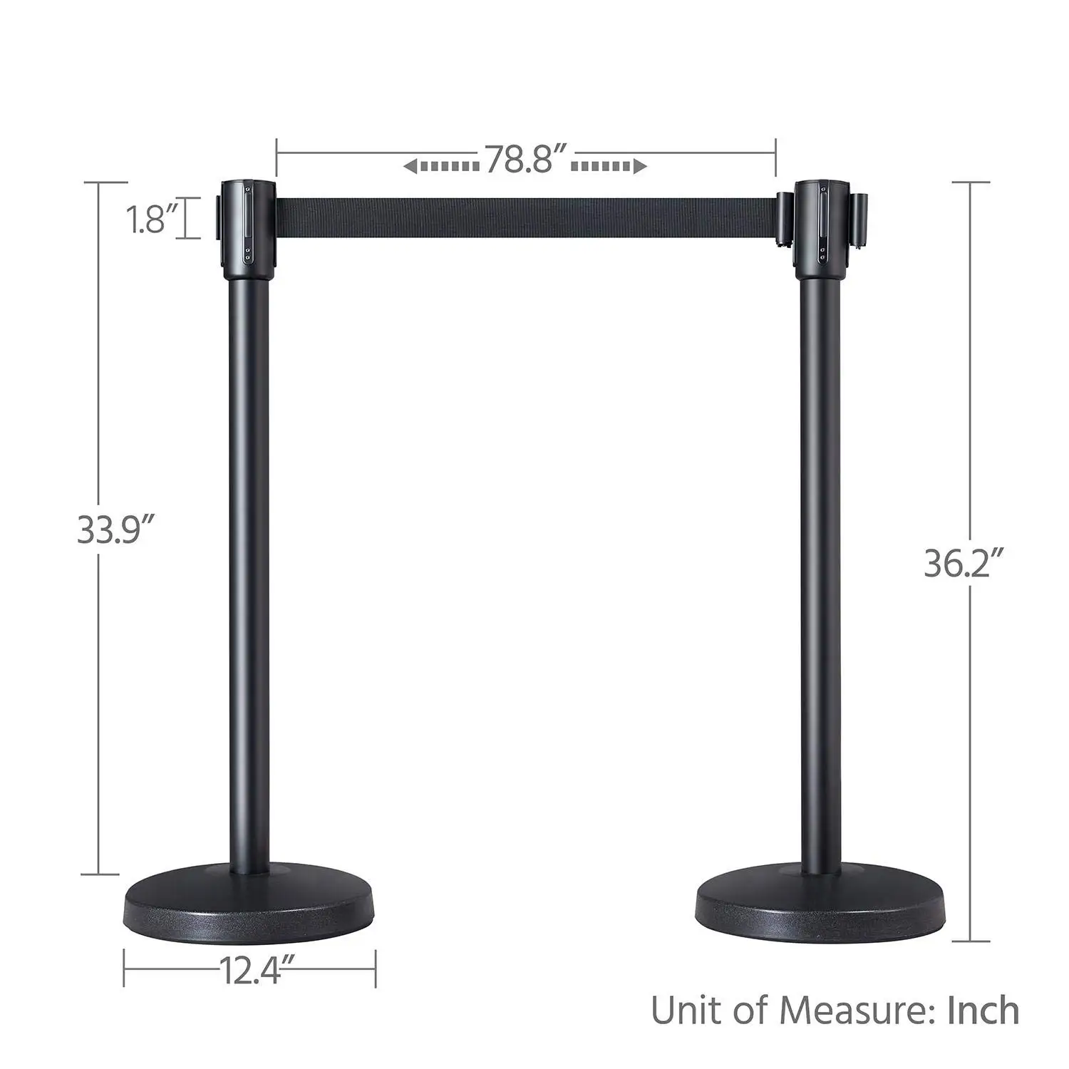 Stainless Steel Concrete Base Retractable Queue Stanchion Barrier ...
