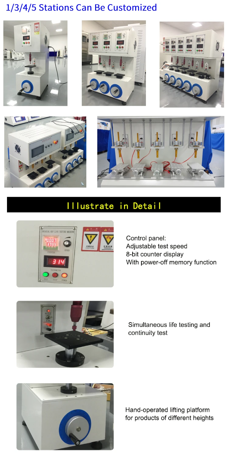Keypad Button Life Cycle Compression Fatigue Tester Key And Button Life ...