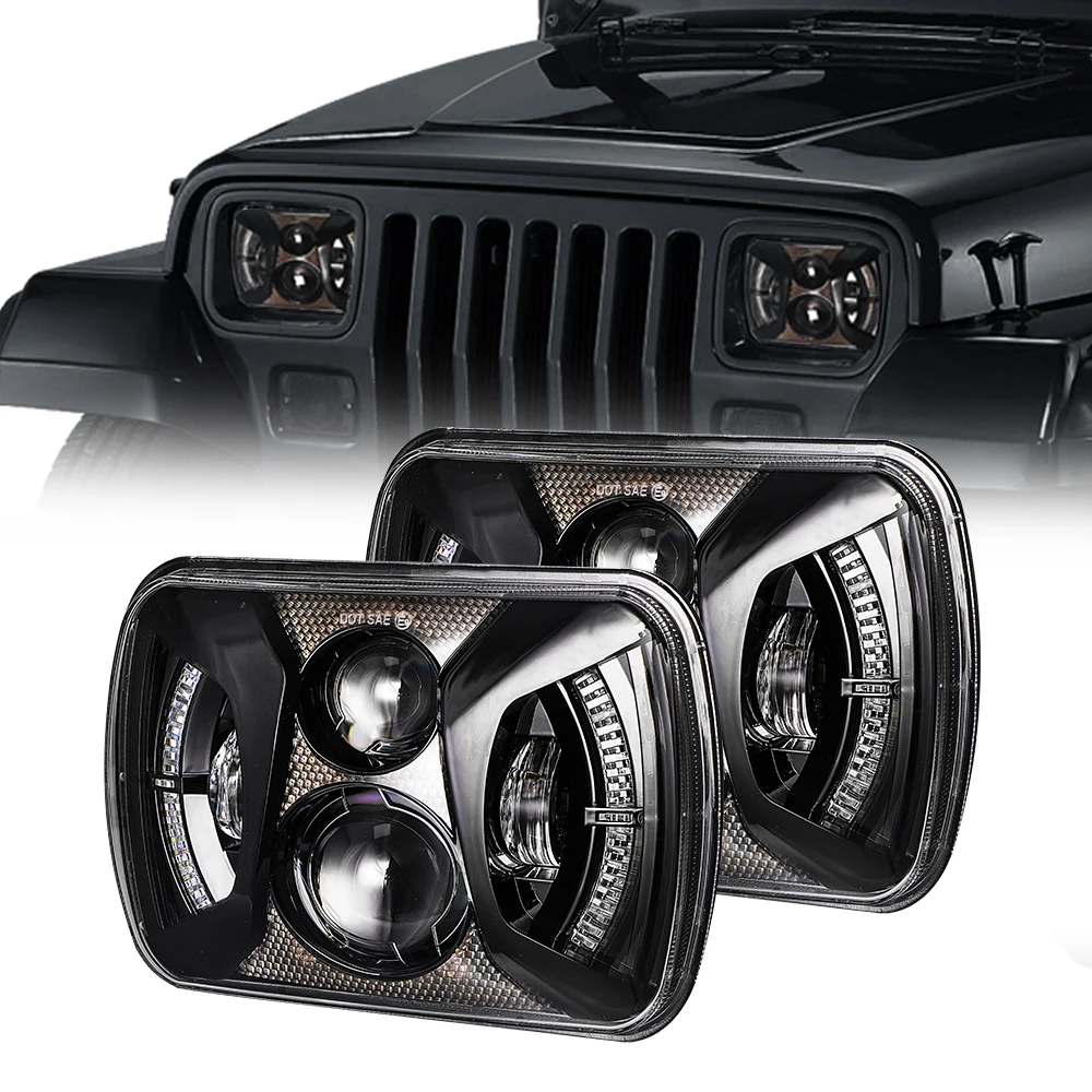 Jeep Wrangler With Square Headlights