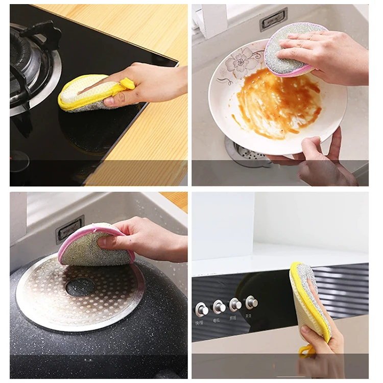 Double Side Dishwashing Sponge Dish Washing Brush Pan Pot Dish Wash ...
