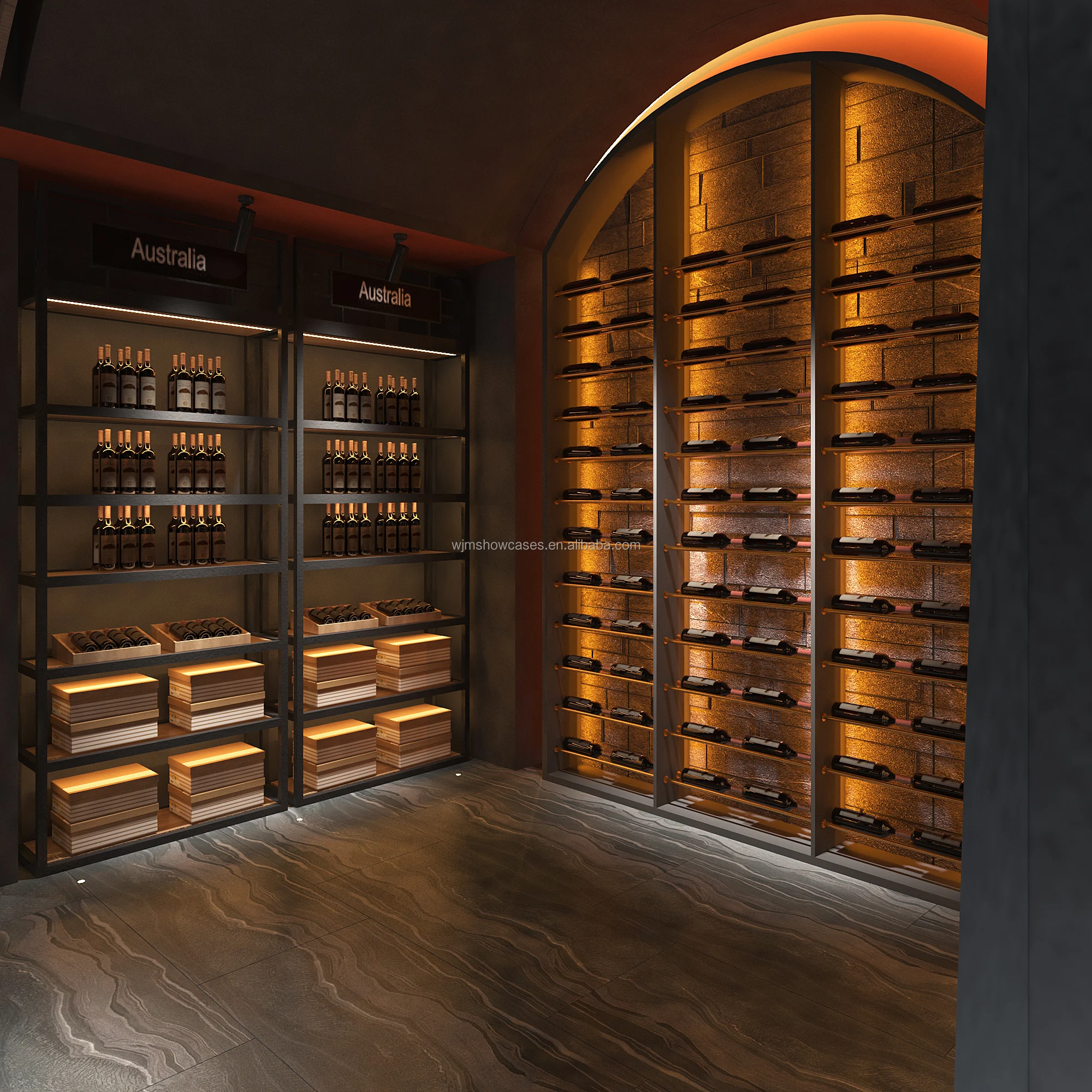 Modern Simple Wine Retail Store Design Creative Concept Wooden Wine ...
